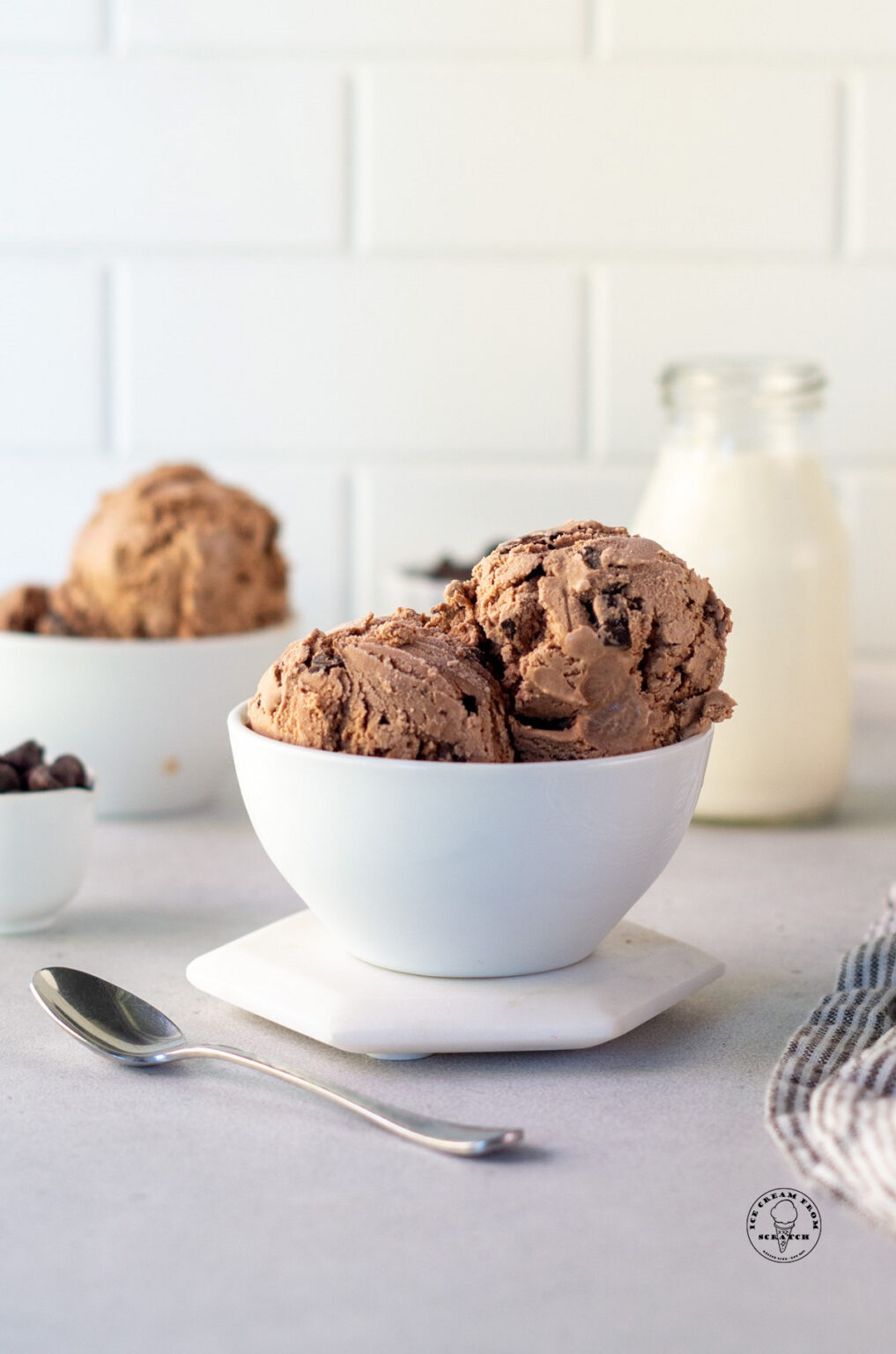 Easy Chocolate Chocolate Chip Ice Cream Recipe - Ice Cream From Scratch