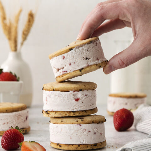 Easy Strawberry Ice Cream Sandwiches - Ice Cream From Scratch